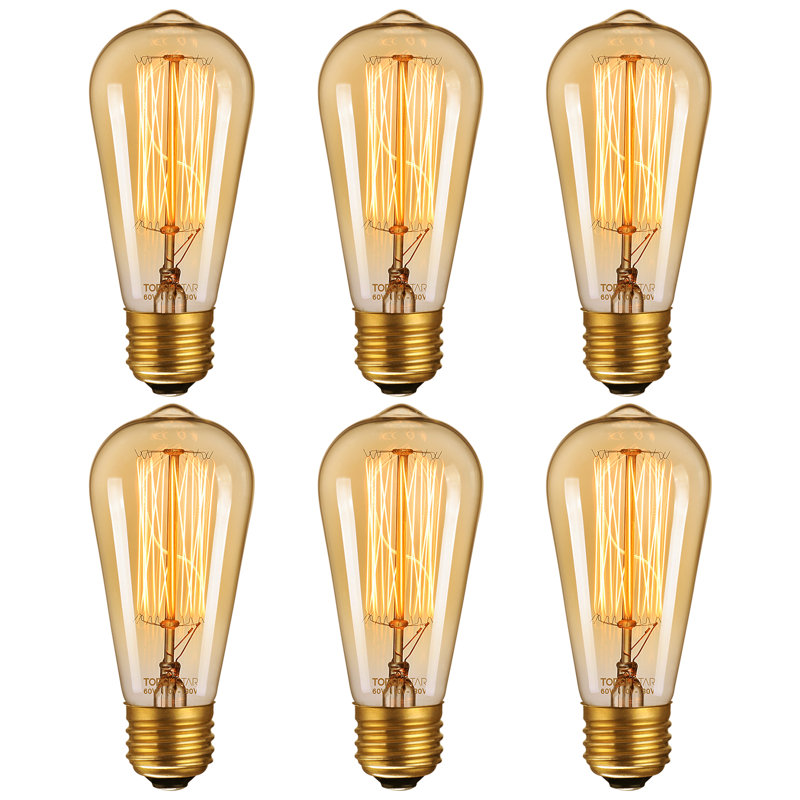 60 Watt, ST64 Incandescent, Dimmable Light Bulb, Warm White E26/Medium ...