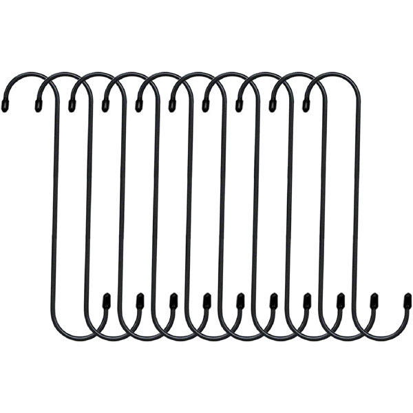 DASTINGO Solid Large S Hooks, 10Pcs Stainless Steel Extra Large S Hooks ...