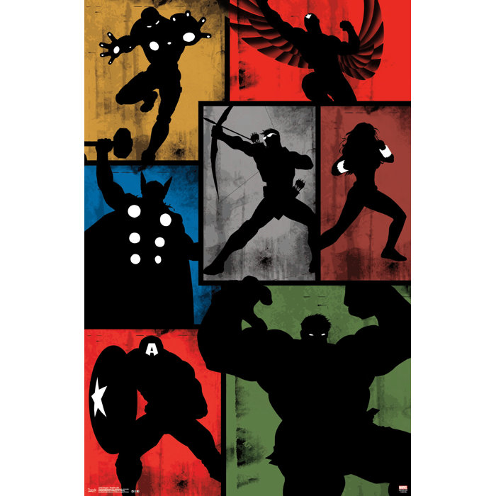 Trends International Avengers - Simplistic Grid Paper Print | Wayfair