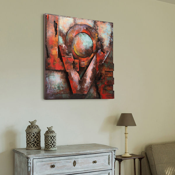 Empire Art Direct "Love" Mixed Media Iron Hand Painted Dimensional Wall ...