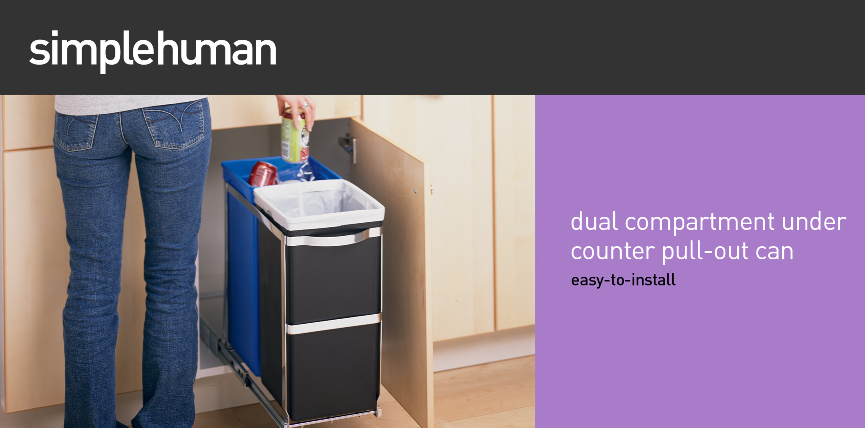 Shoe Rack Simplehuman 35 Liter Kitchen Cabinet Pull-Out Recycling Bin ...