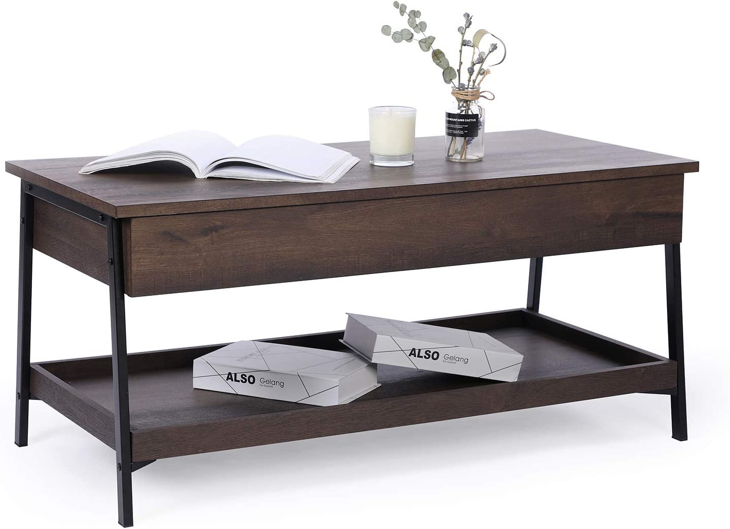 17 Stories Matterhorn Lift Top Extendable 4 Legs Coffee Table with ...