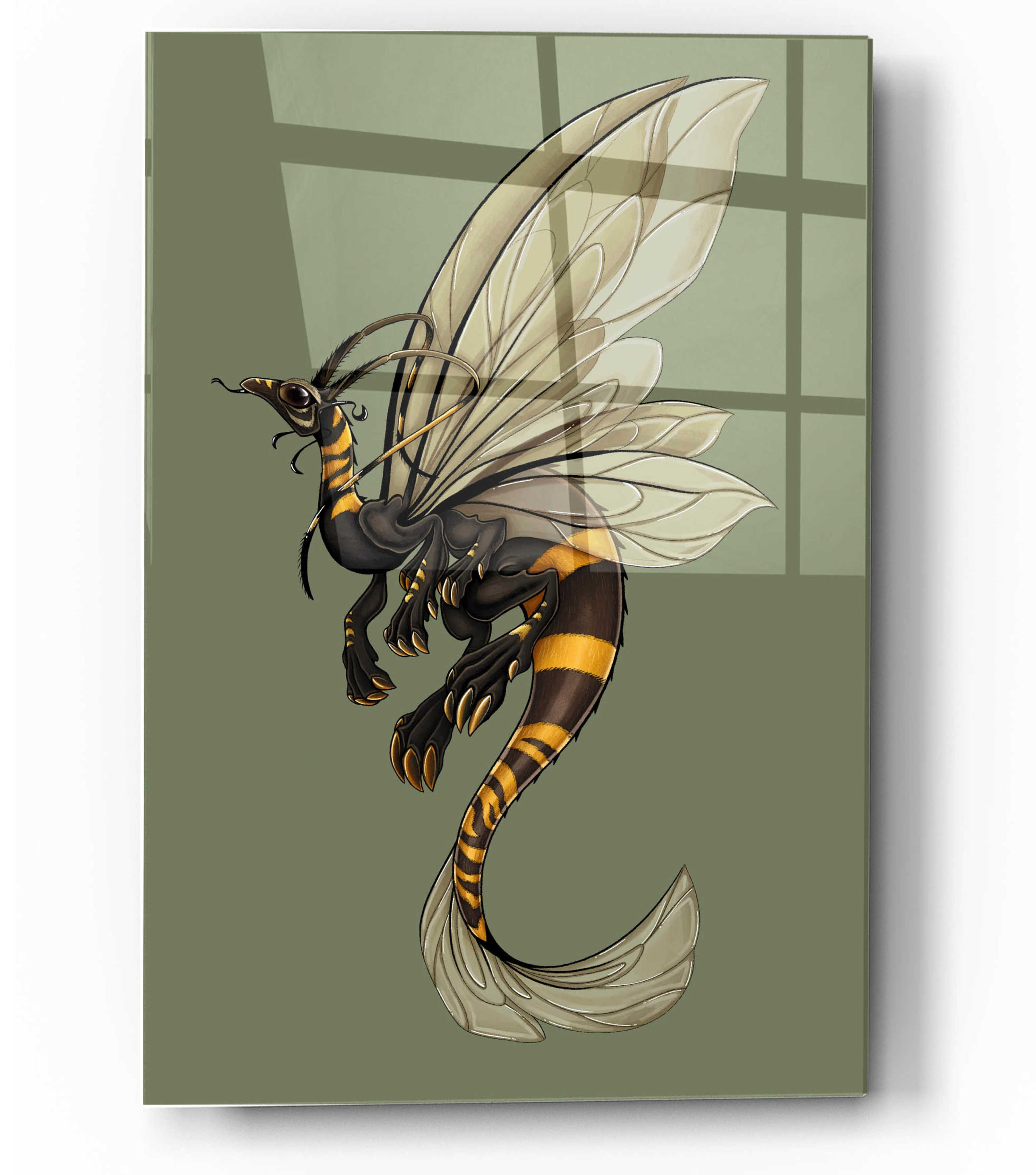 Trinx Bee Dragon Celadon Bee Dragon Celadon - Unframed Graphic Art ...