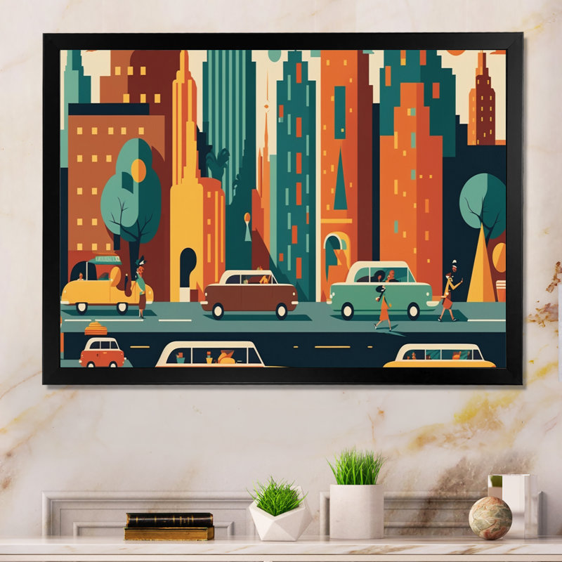 Corrigan Studio® Colorful Cityscape V - Cityscapes Canvas Wall Art ...