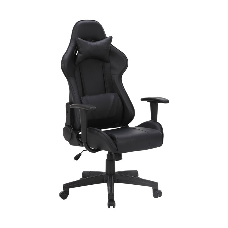 FLOWINGFIRE Black Racing Chair Gaming Chair With Removable Headrest ...