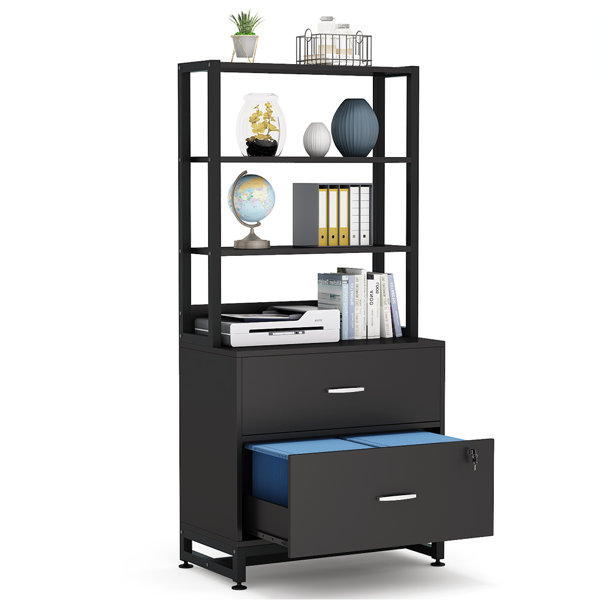 17 Stories 61.8'' H x 29.5'' W Vertical Filing Cabinet Bookcase ...