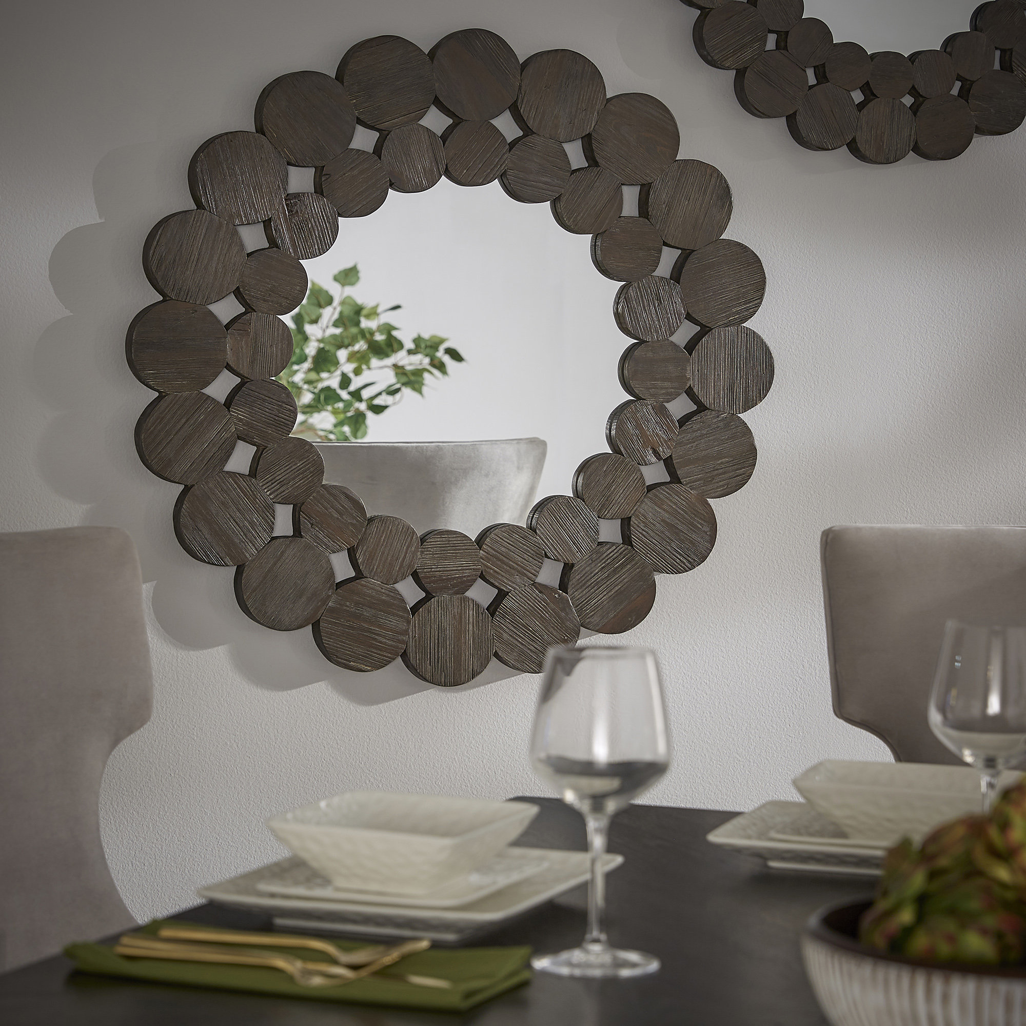 Union Rustic Alikee Round Solid Wood Wall Mirror | Wayfair