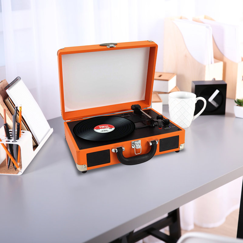 Pyle Portable Vintage Bluetooth Turntable System | Wayfair