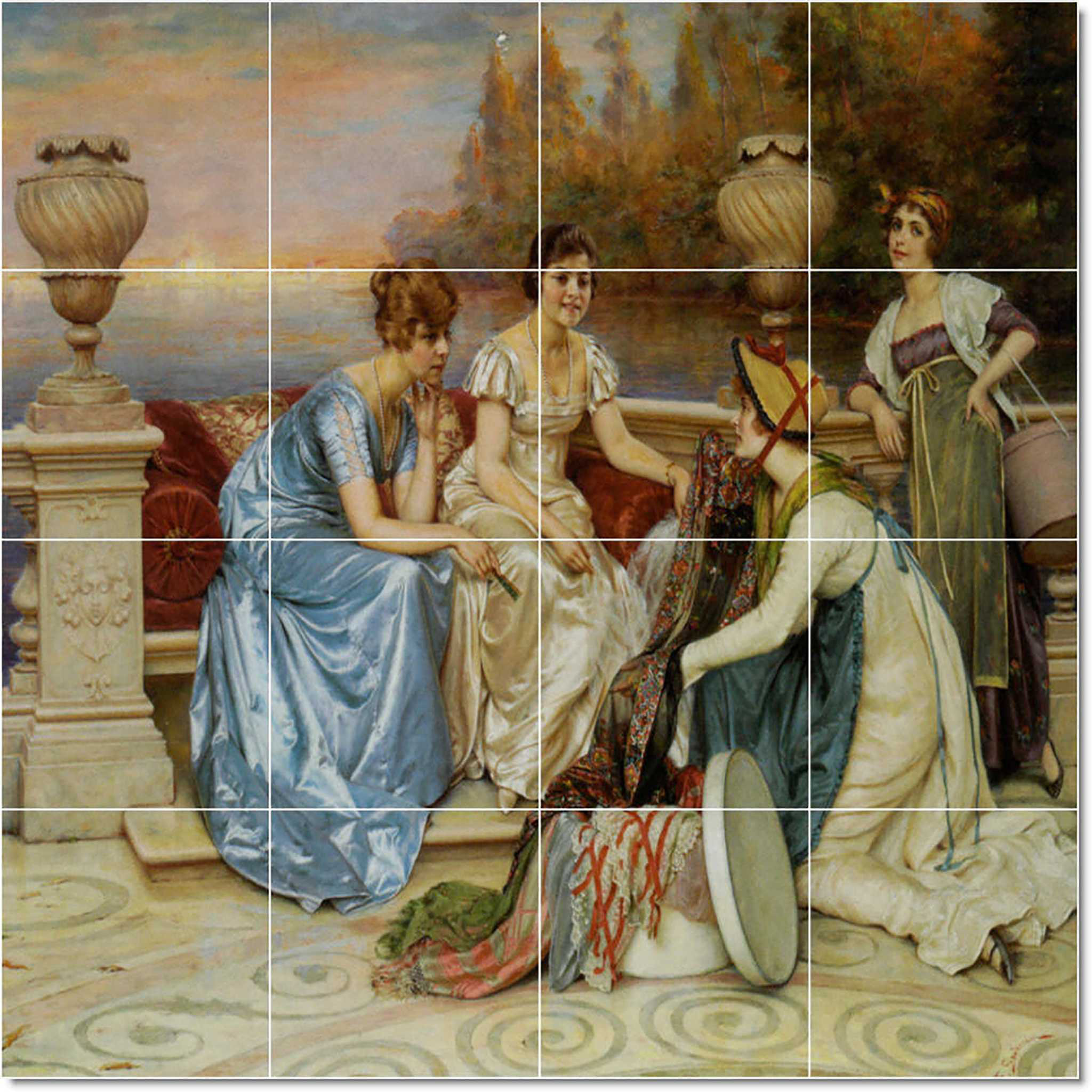 Picture-Tiles.com 32" x 32" Ceramic Painting Decorative Mural Tile 8" x ...