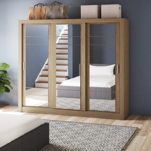 Brayden Studio Toups 3 Door Sliding Wardrobe & Reviews | Wayfair.co.uk
