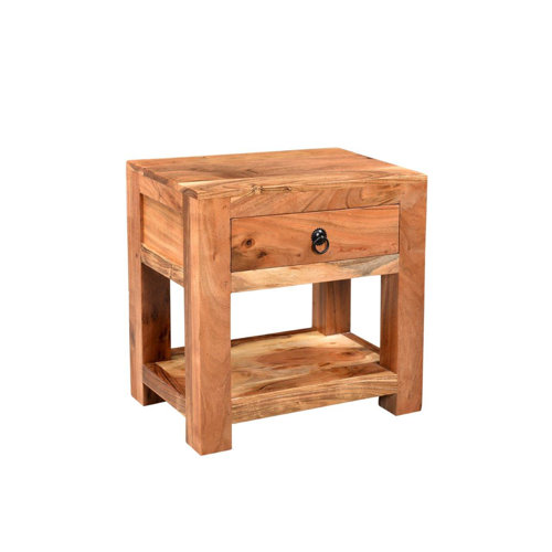 Millwood Pines Tallulah 20'' Tall Solid Wood End Table with Storage ...