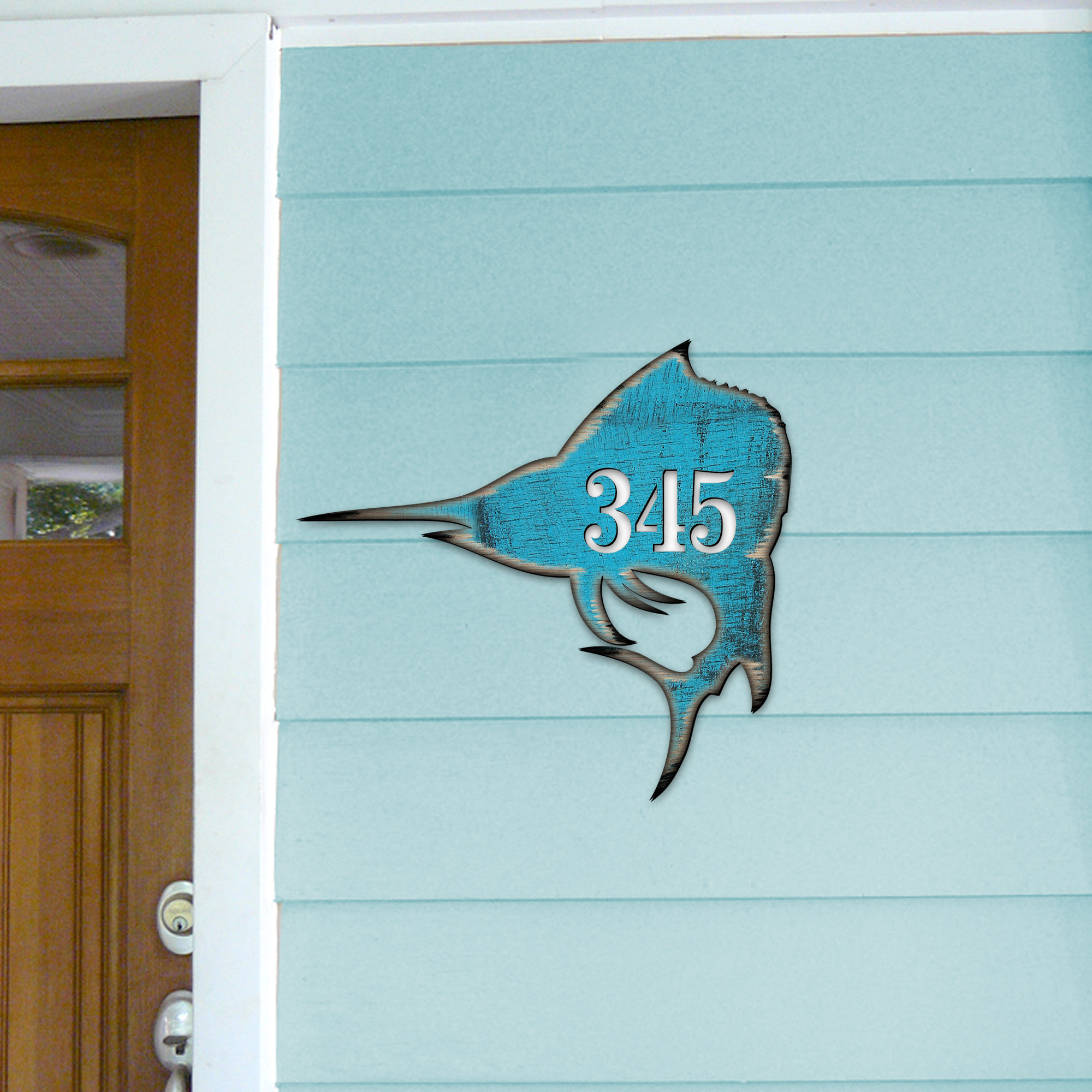 Designocracy Swordfish 1-Line Hanging Sign | Wayfair