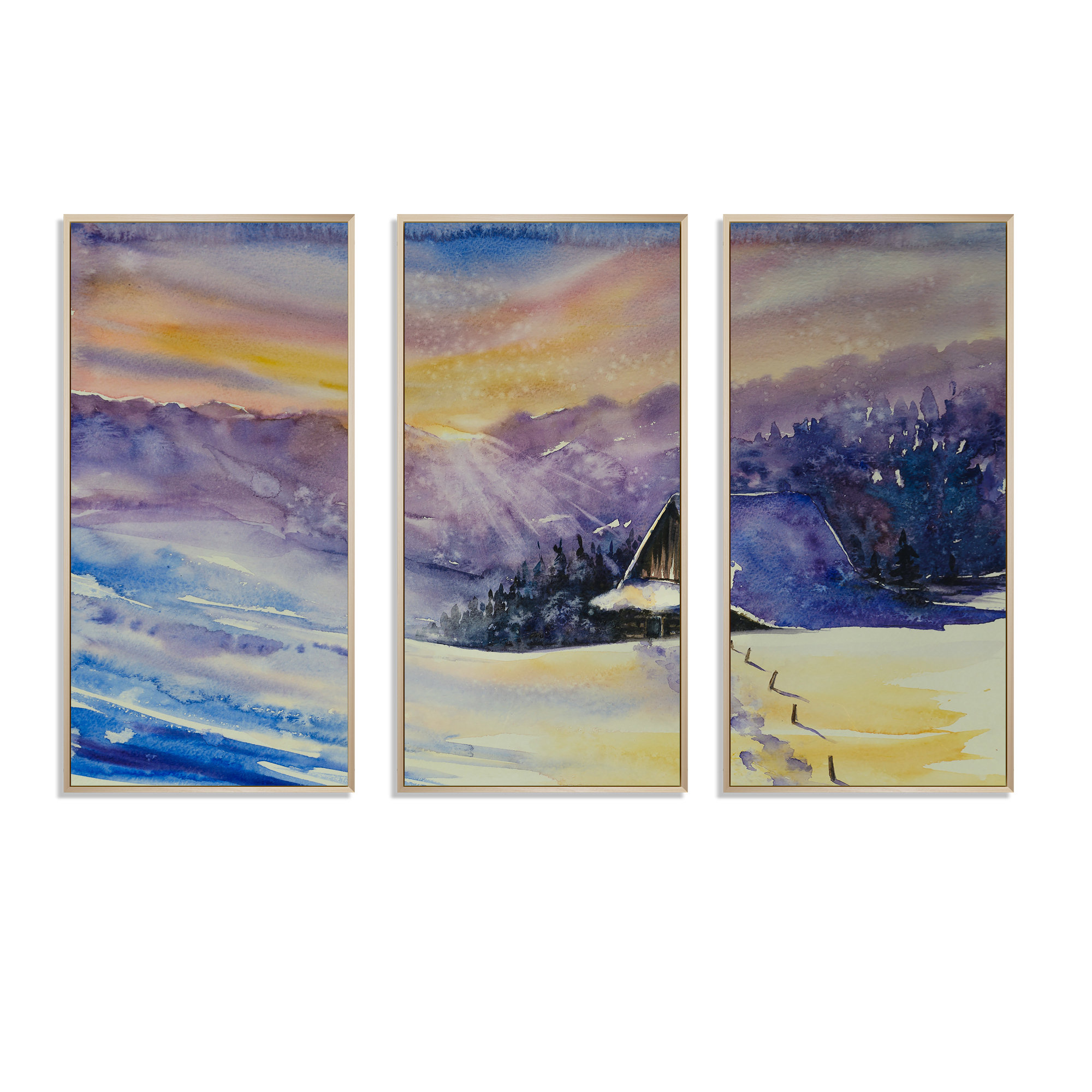 Millwood Pines 3 Piece Floater Frame Graphic Art on Canvas | Wayfair