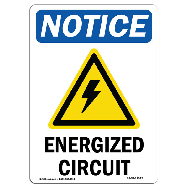 SignMission Energized Circuit Sign with Symbol | Wayfair