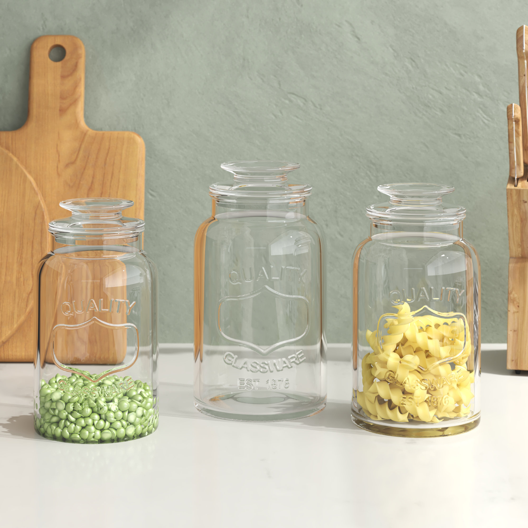 Ebern Designs 3 Piece Kitchen Canister Set & Reviews | Wayfair