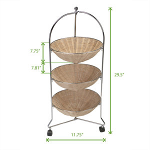 Mind Reader 3 Tier Round Rolling Kitchen Cart | Wayfair