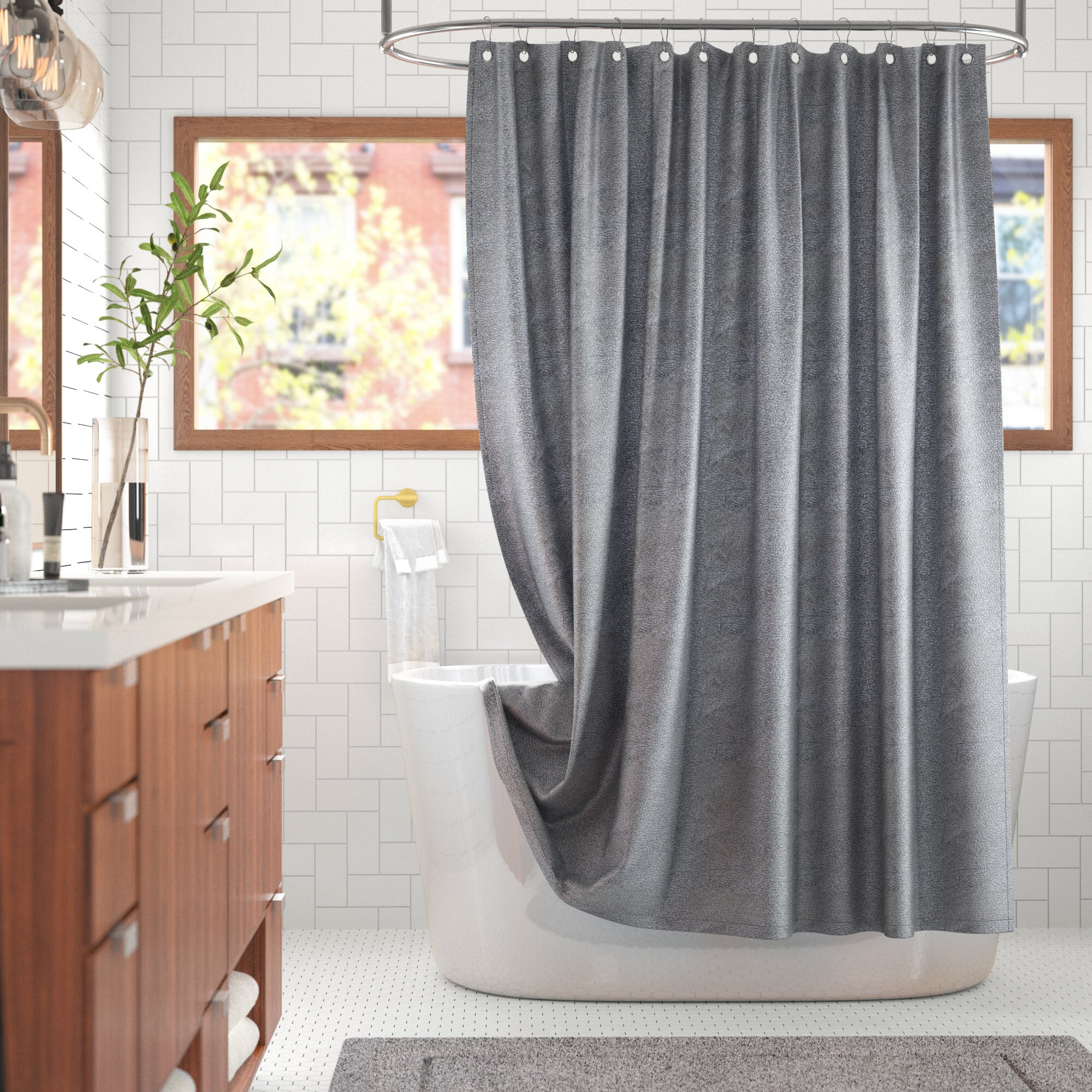 Wade Logan® Solid Color Single Shower Curtain Wayfair