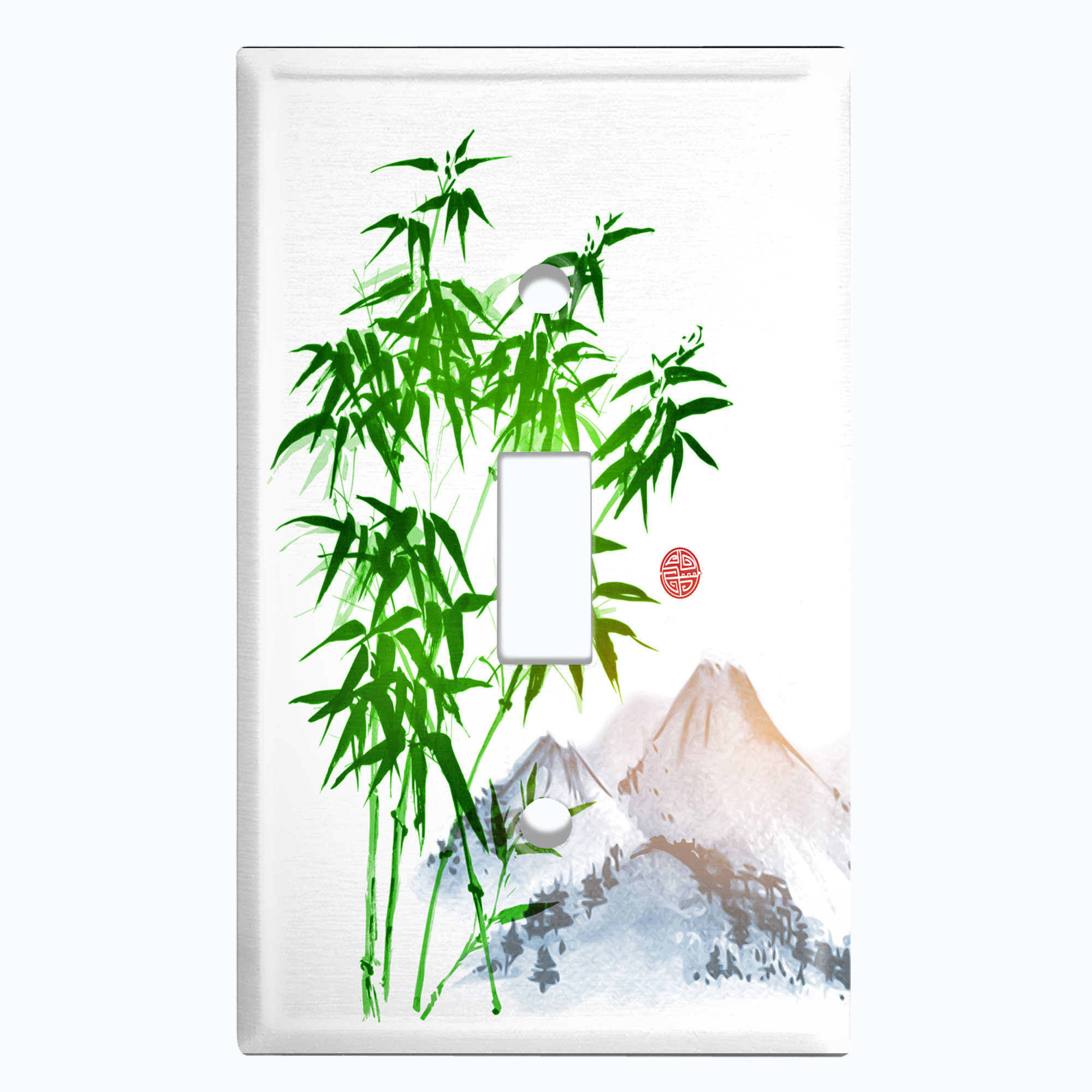 WorldAcc Mountain Range Bamboo Scripture 1-Gang Toggle Light Switch ...