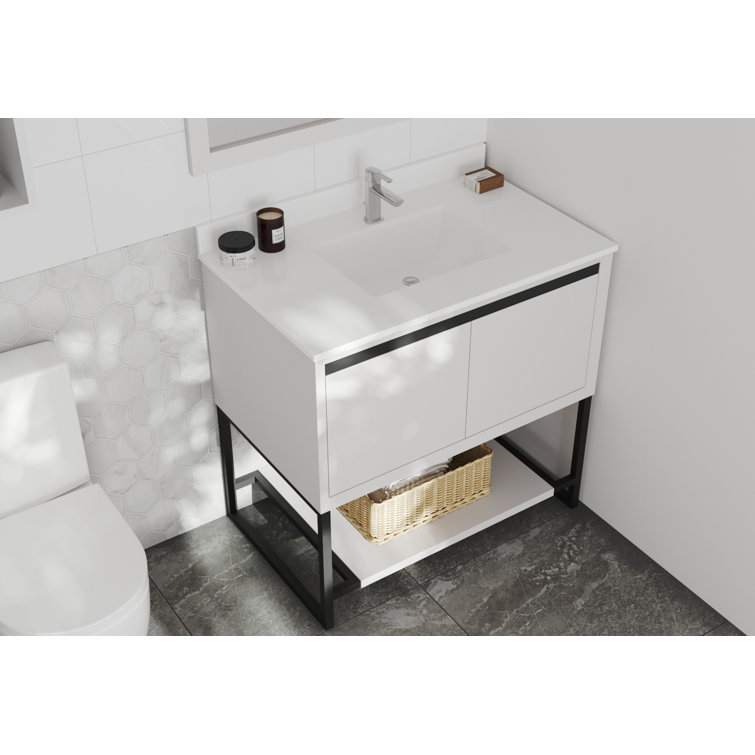 Brayden Studio® Riey 36" Dual Mounted Single Bathroom Vanity Set | Wayfair