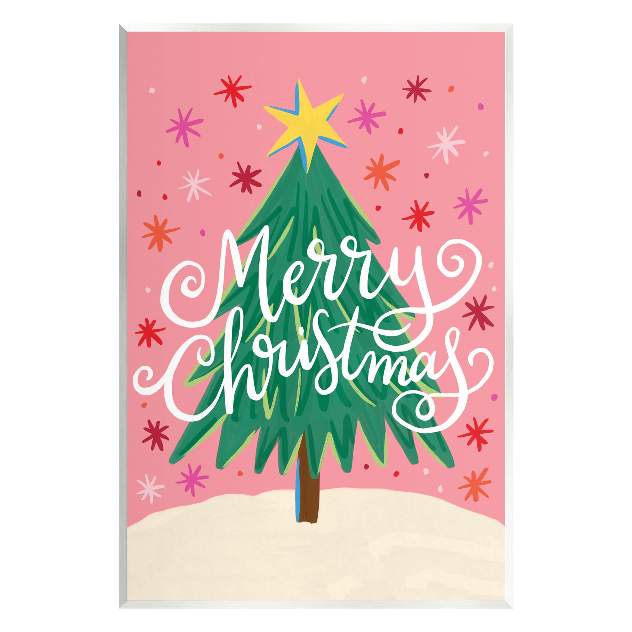 The Holiday Aisle® Merry Christmas Pink Starry Pattern by Deborah ...