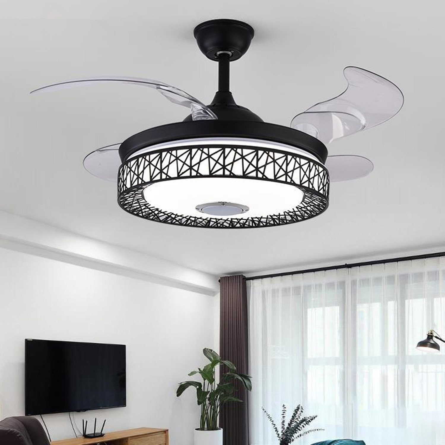 Wrought Studio Adryn 42'' Bluetooth Ceiling Fan with LED Lights and ...