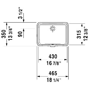 Duravit Vero Ceramic Rectangular Undermount Bathroom Sink with Overflow ...
