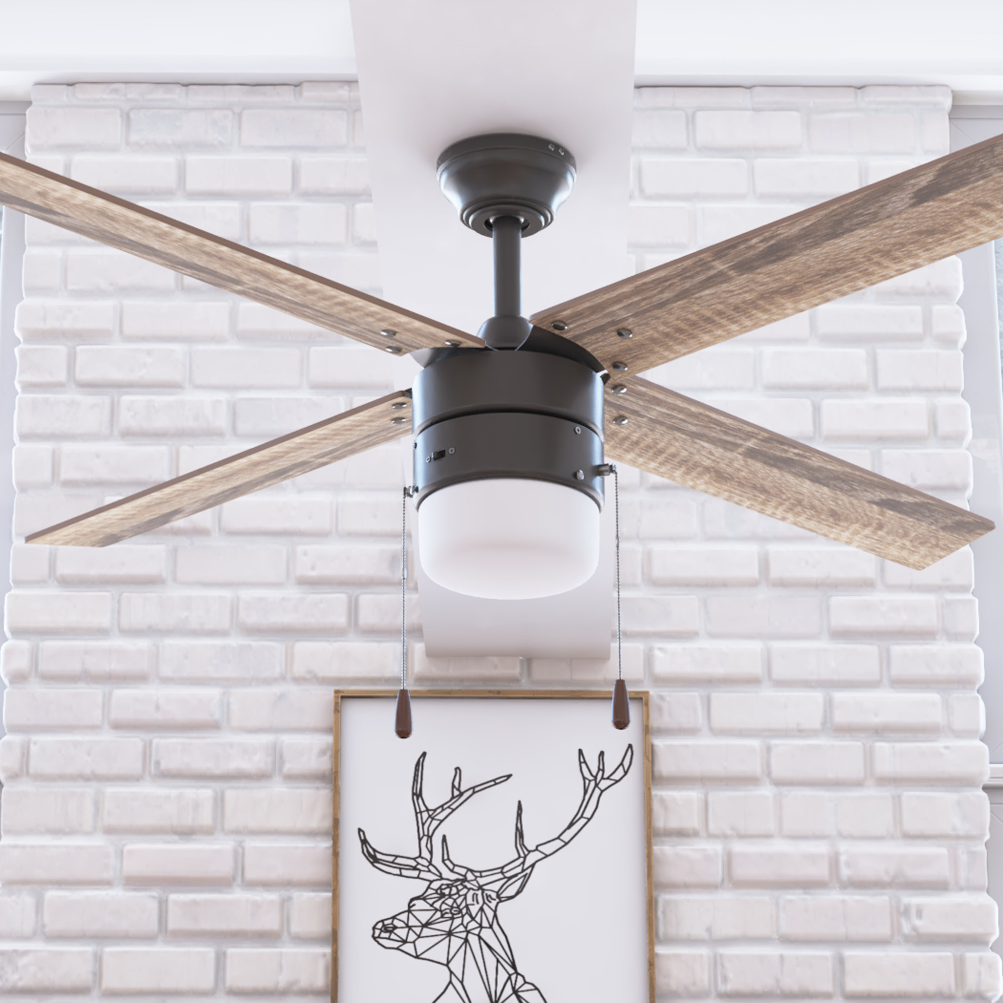 Ebern Designs 52'' Jahnea 4 - Blade Standard Ceiling Fan with Pull ...