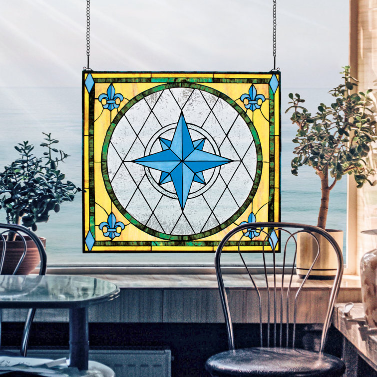 Design Toscano Compass Rose Stained Glass Window & Reviews | Wayfair.ca