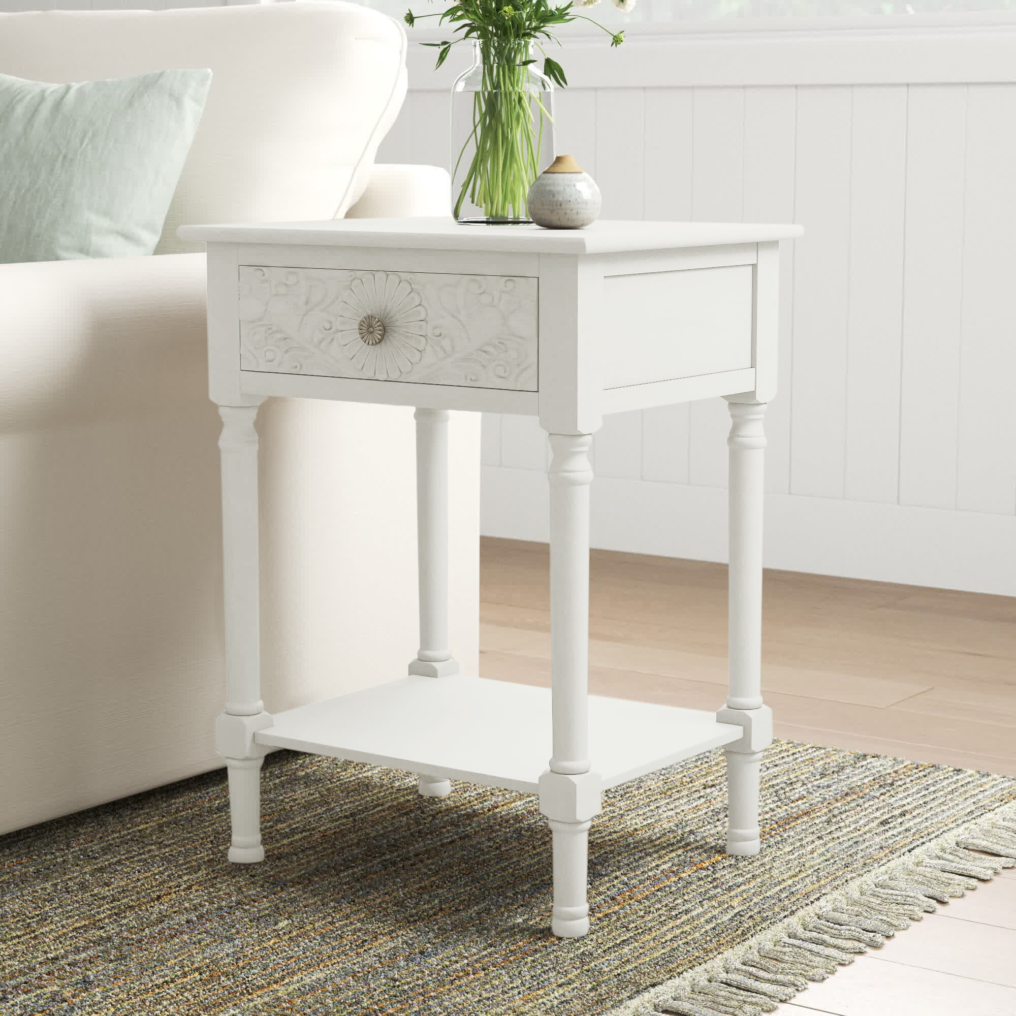 Sand & Stable Peters 26'' Tall End Table with Storage | Wayfair