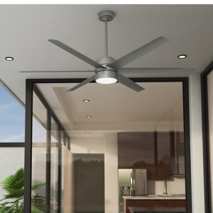Hunter Fan 72" Solaria 6 - Blade Outdoor Standard Ceiling Fan with Wall ...