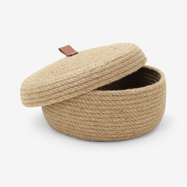 sazy Billy Basket With Lid, Natural, S | Wayfair.co.uk