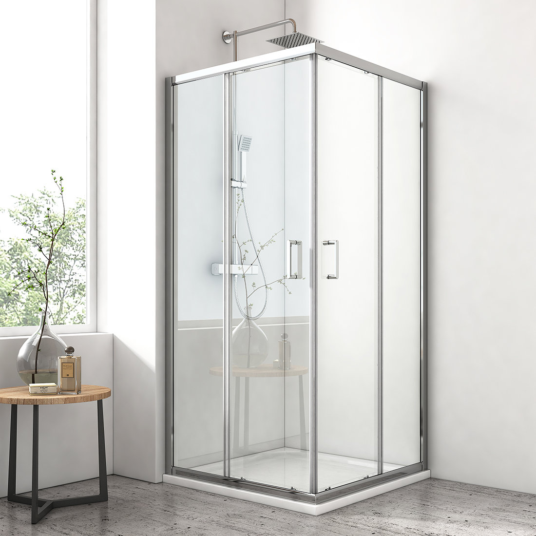 EMKE Corner Rectangular Shower Enclosure - 1950 x 1000 mm | Wayfair.co.uk