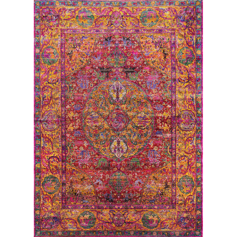 Bungalow Rose Machine Woven Red Rug | Wayfair