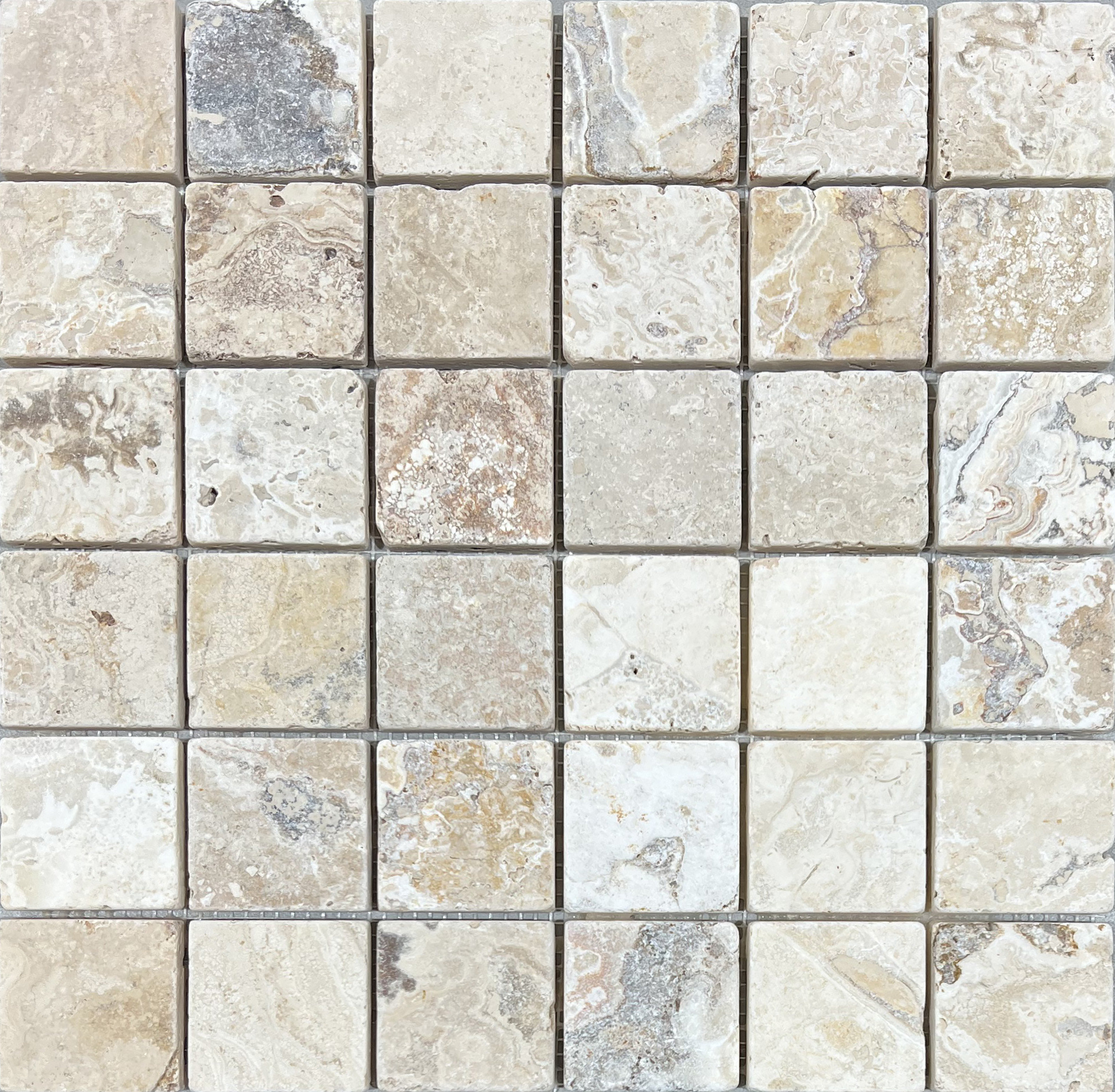 SB TILE AND STONE 2" x 2" Natural Stone Color Variation Mosaic Wall ...