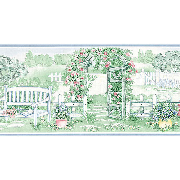 August Grove® Laneer 15' x 7" Garden Gate Border Wallpaper | Wayfair