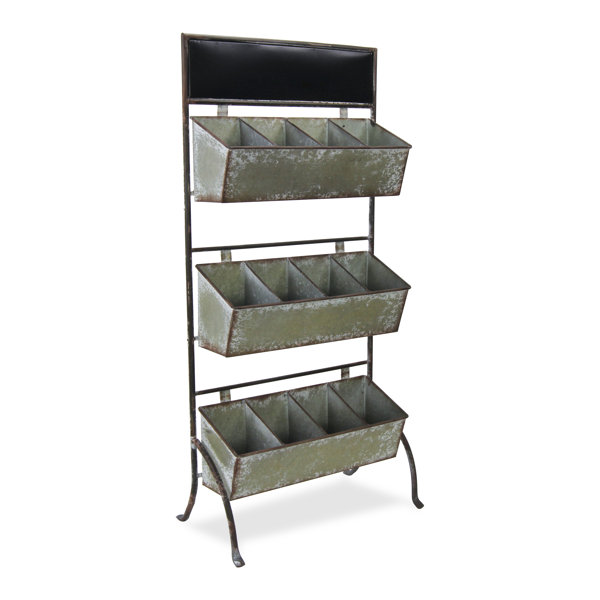 Gracie Oaks Galvanized 3 Tier Bucket & Reviews | Wayfair