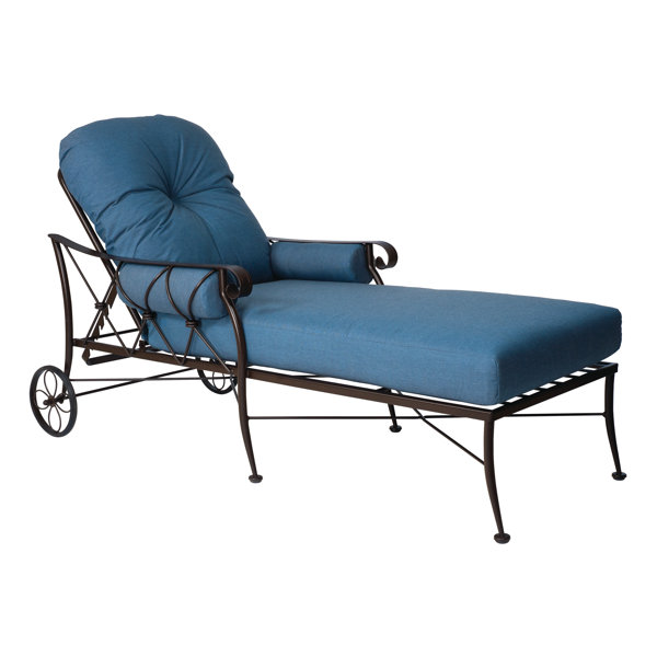 Woodard Derby 81.75'' Long Reclining Single Chaise with Cushions | Wayfair