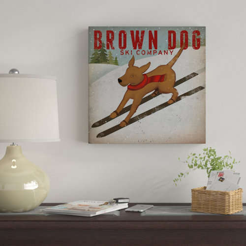 Winston Porter Brown Dog Ski Co by Ryan Fowler - Graphic Art on Canvas ...