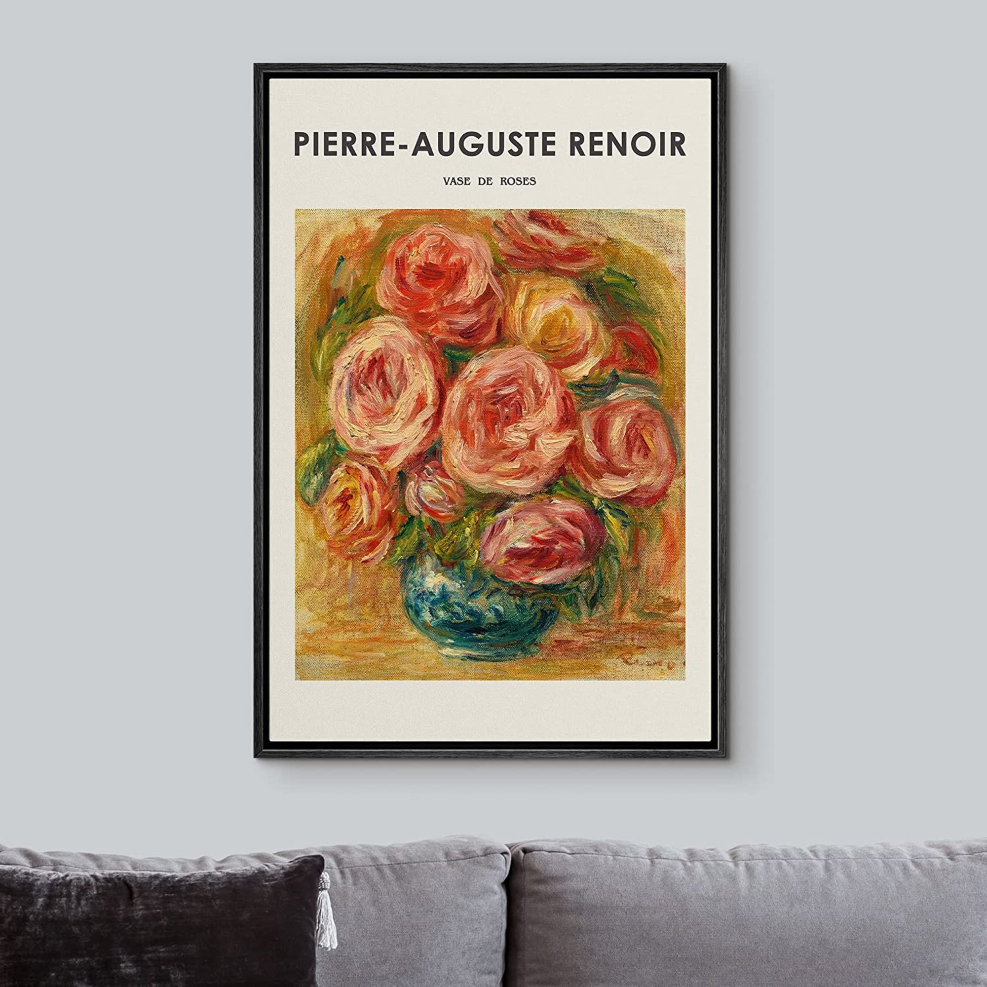 IDEA4WALL Canvas Print Wall Art Vase Of Roses By Pierre-Auguste Renoir ...