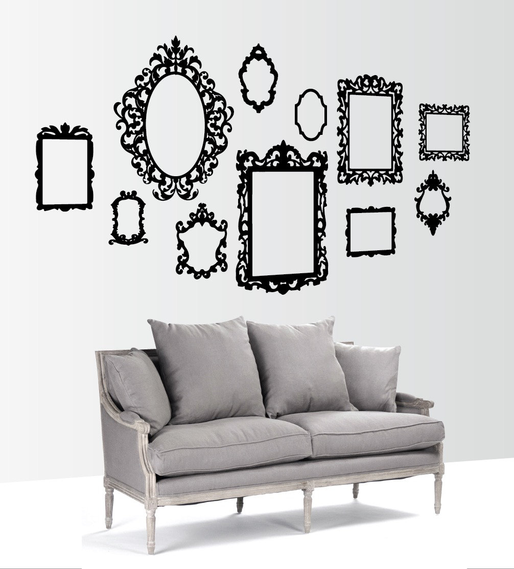 The Decal Guru Antique Picture Frames Wall Decal & Reviews | Wayfair
