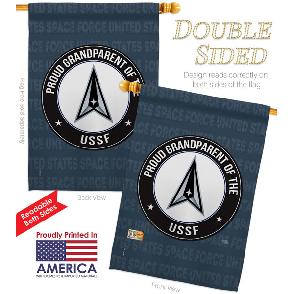Breeze Decor Proud Grandparent Ussf Flags Set Space Force Armed Forces ...