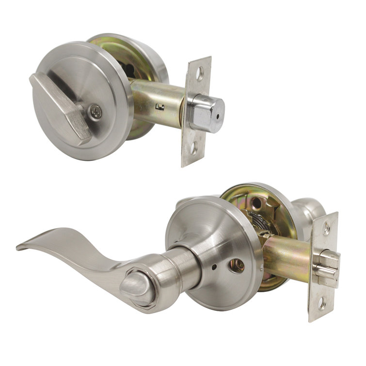 Probrico Complete Entry Lever Set with Single Cylinder Deadbolt ...