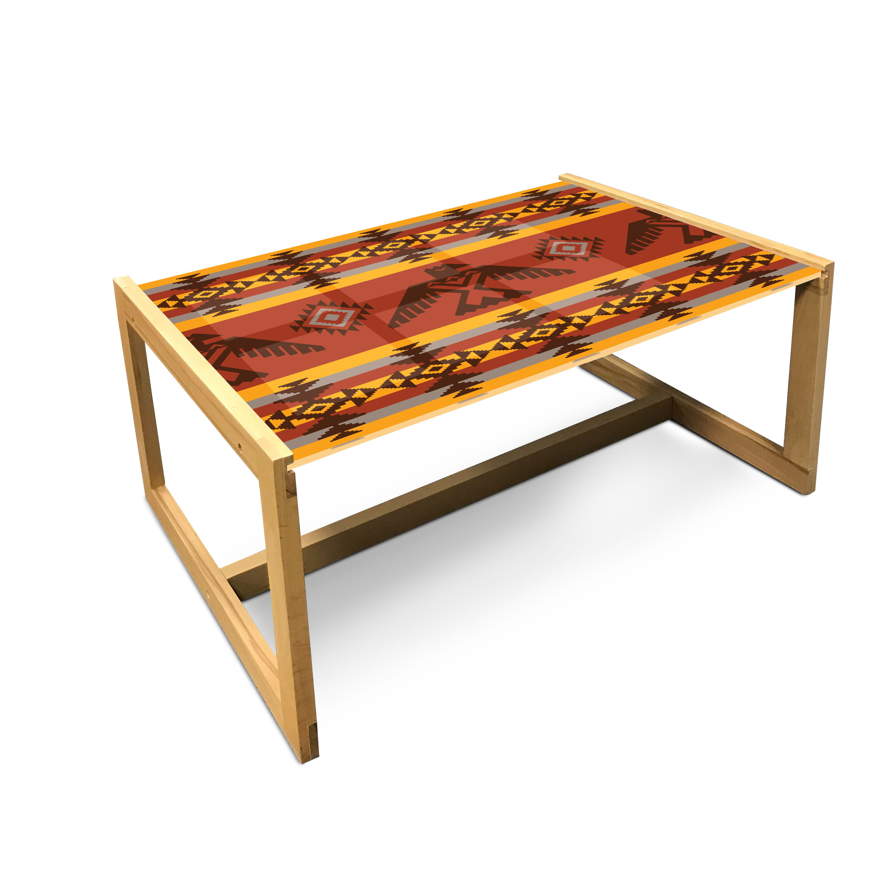 East Urban Home Tribal Coffee Table, Indigenous Tribal Style Eagles ...