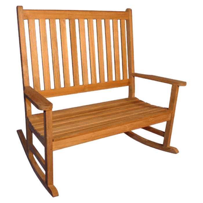 Regal Teak Teak Double Rocking Garden Bench - Wayfair Canada
