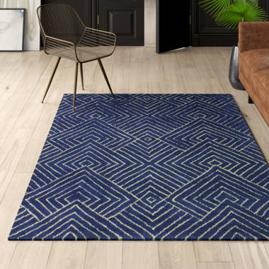 Foundry Select Noemi Handmade Wool Indigo Rug | Wayfair