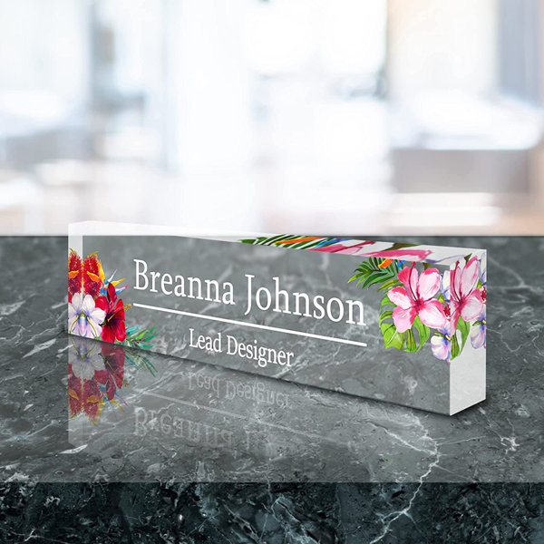 Trinx Erney Personalized Flower Name Plate | Wayfair