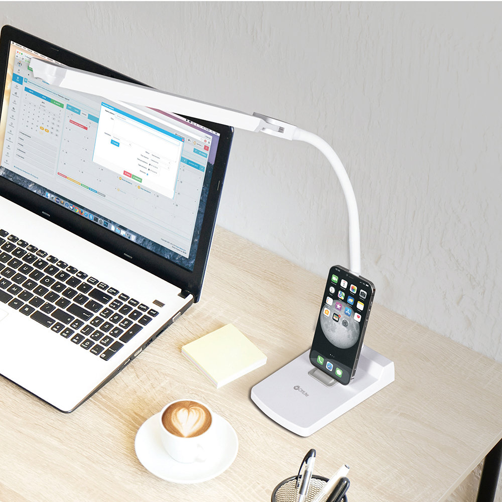 OttLite Swivel LED Desk Lamp with USB, Flexible Neck, Touch, Dimmable ...