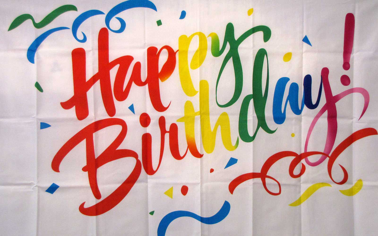 The Party Aisle™ Mowry Happy Birthday Colors Polyester 36 x 60 in ...