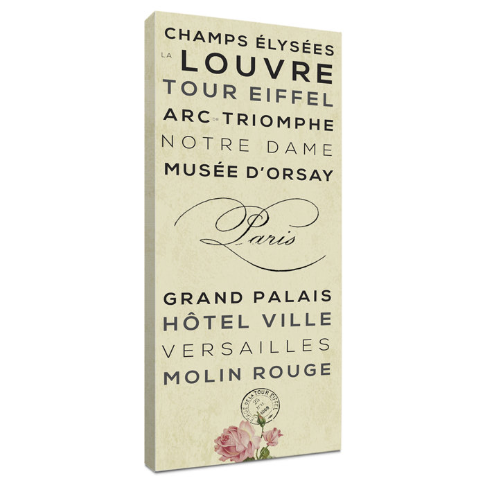 Ashton Wall Décor LLC Vintage French Cities - Wrapped Canvas Textual ...