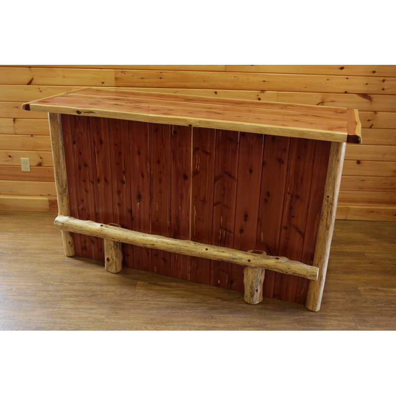 Loon Peak® Greely Cedar Log Bar Cabinet | Wayfair